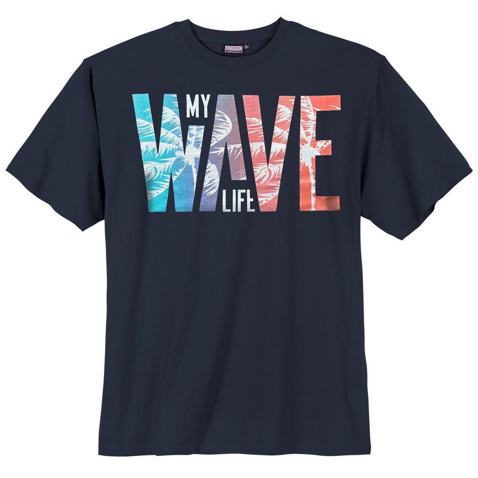 Adamo Rundhalsshirt Große Größen Herren T Shirt Navy Sommerlicher