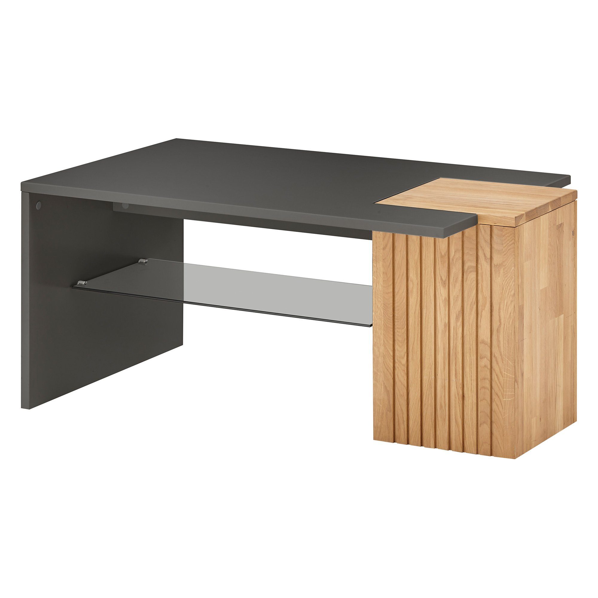 Expendio Couchtisch Linda 17 Anthrazit Lackiert Eiche Massiv Bianco