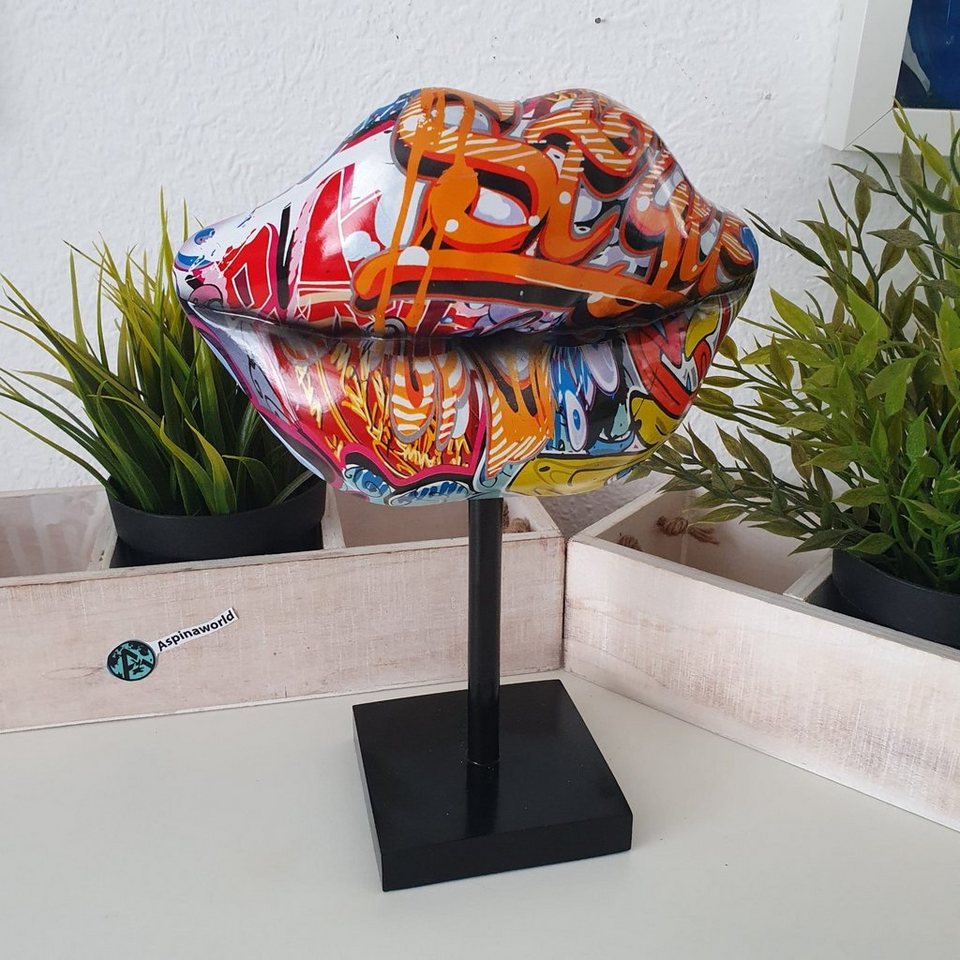 Aspinaworld Dekofigur Street Art Lippen Figur In Graffiti Style