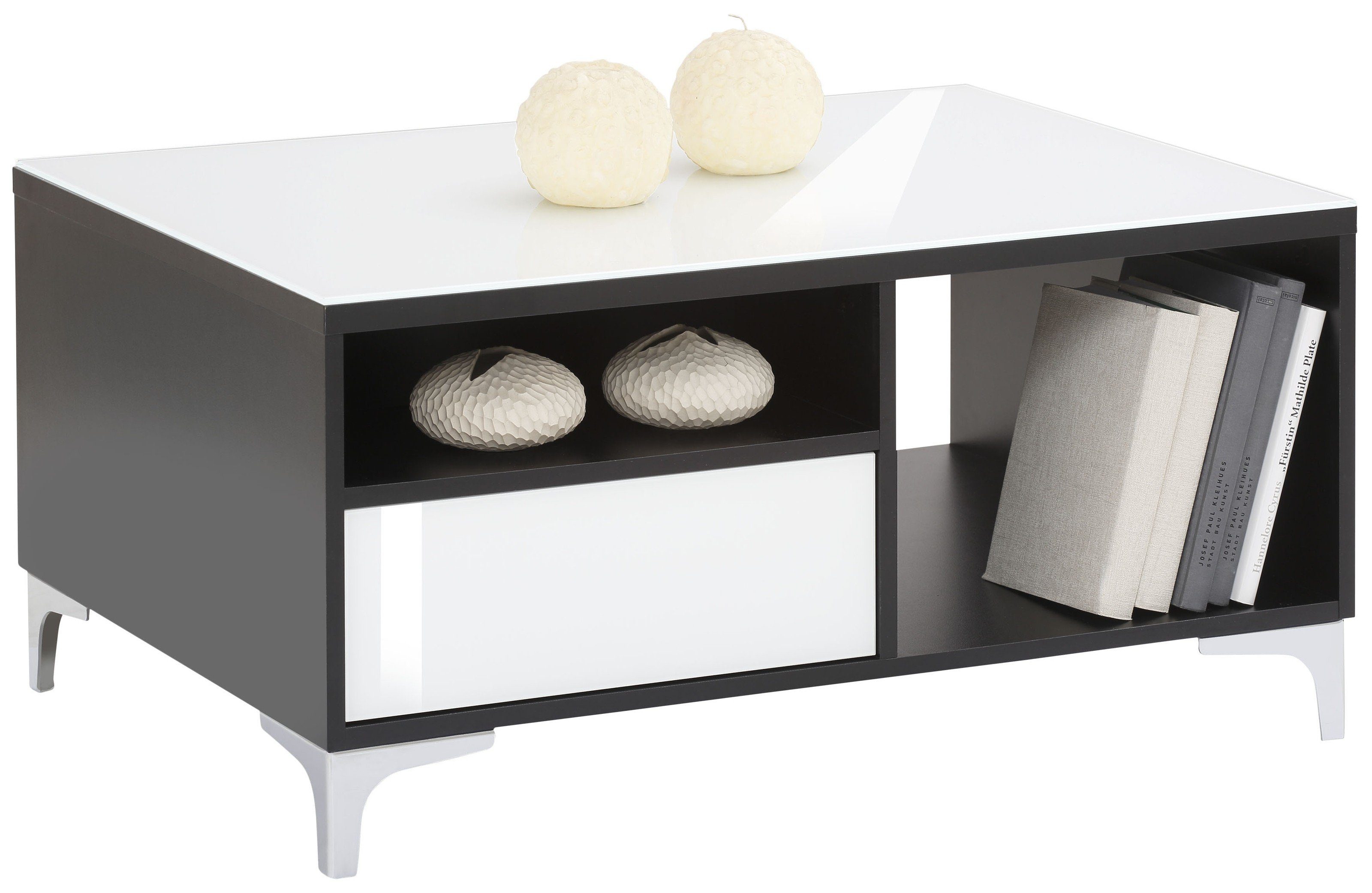 Möbelando Couchtisch 20623768 In Schwarz Matt Weißglas Mit 2