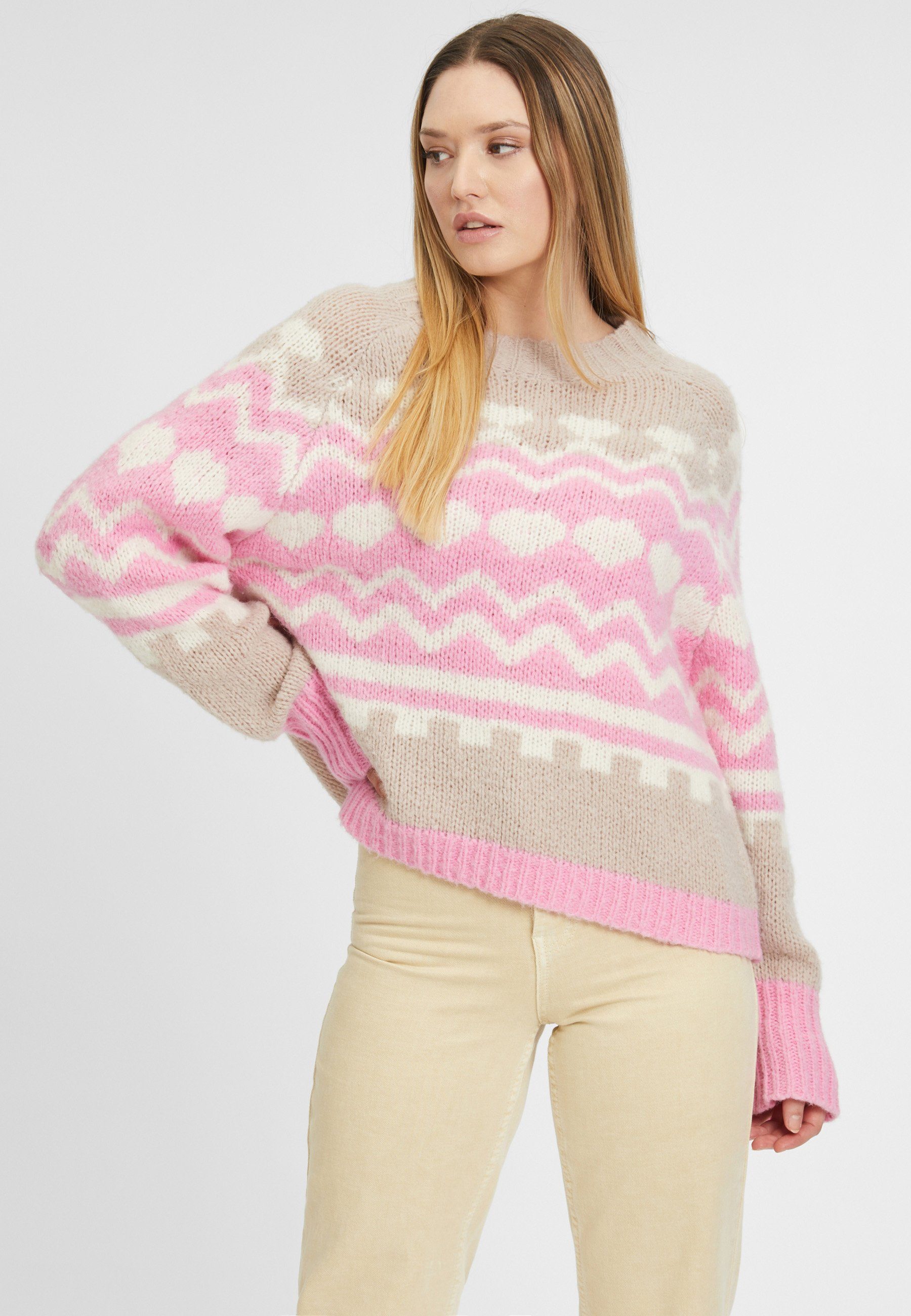 Frogbox Strickpullover Strickpullover Herzchen Mit Modernem Design
