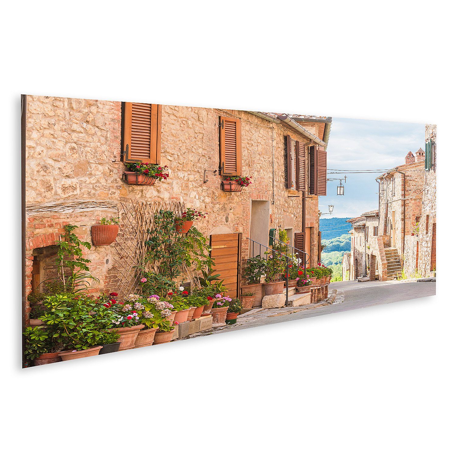 islandburner Leinwandbild Bild auf Leinwand Die mittelalterliche Altstadt in der Toskana Italien