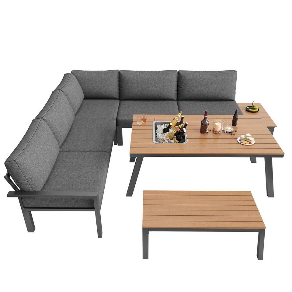 Modfu Gartenlounge Set Garten Lounge Set Für 6 7 Personen Wetterfeste