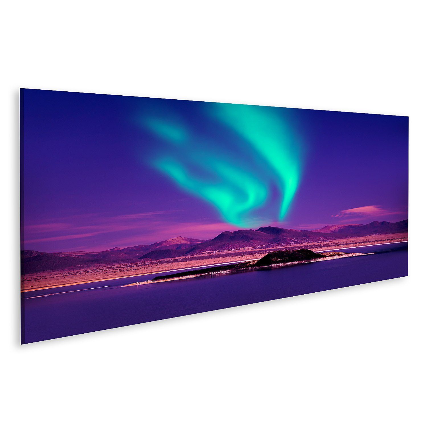 islandburner Leinwandbild Bild auf Leinwand Nordlicht Aurora Borealis Wandbild Leinwandbild Wan