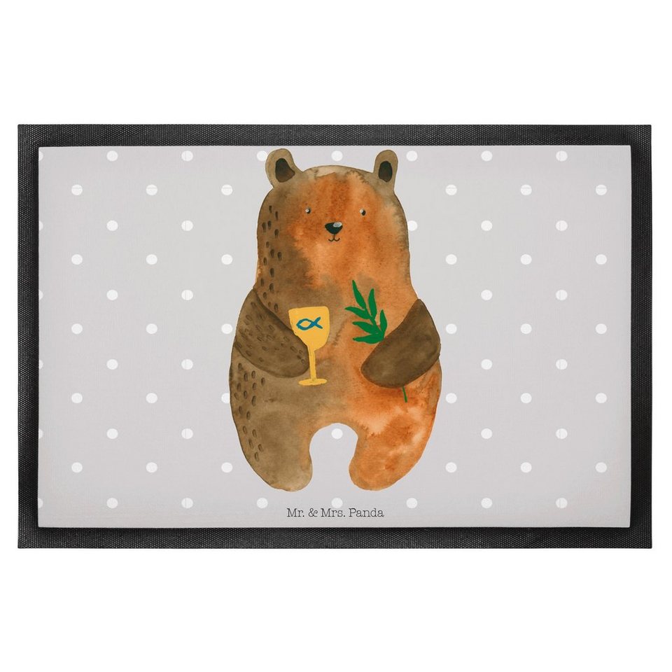 Fußmatte 50 X 75 Cm Bär Konfirmation Grau Pastell Geschenk