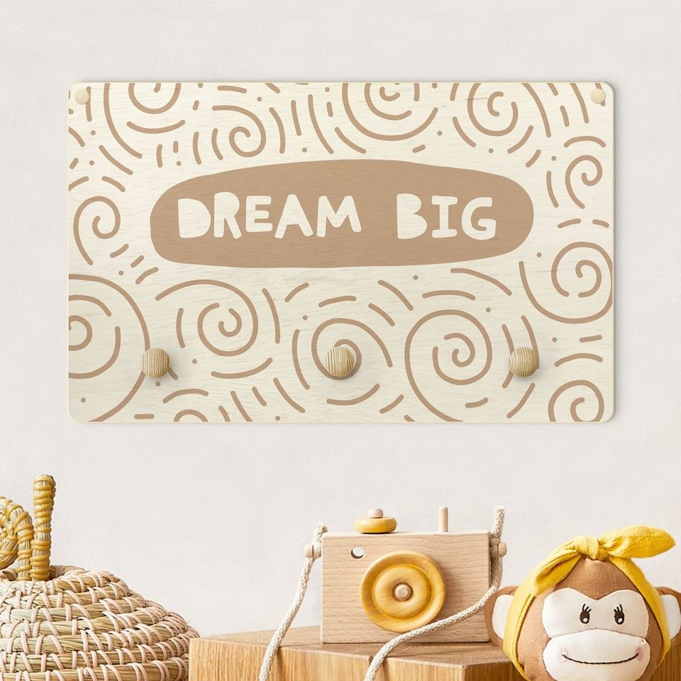 Bilderdepot24 Garderobenpaneel Beige Illustration Sprüche Spruch Dream