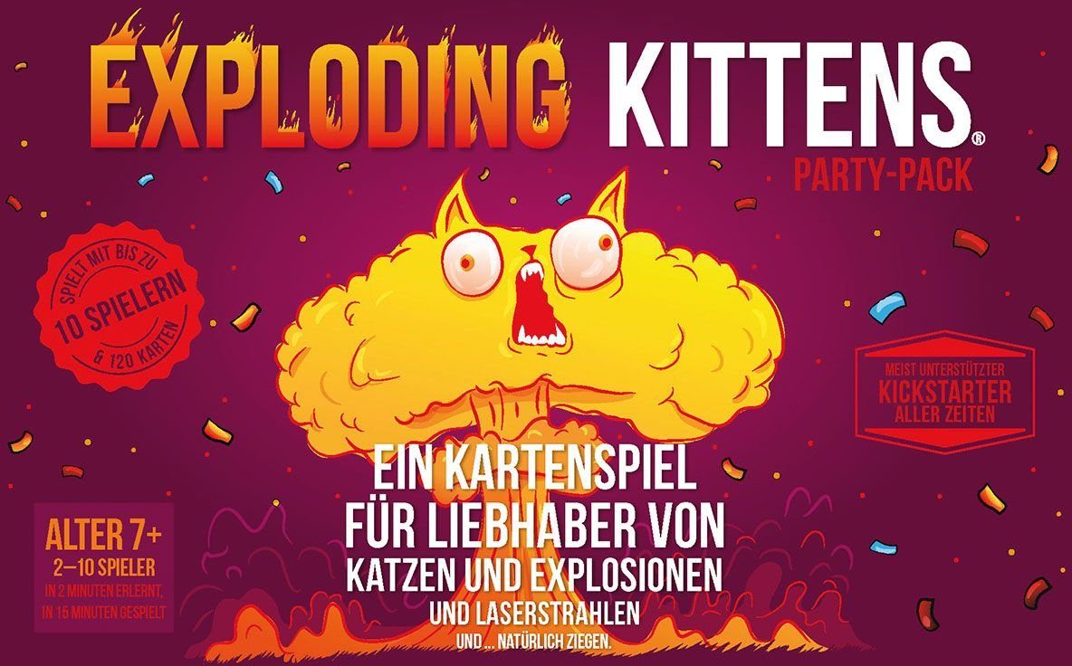 Asmodee Spiel Exploding Kittens - Exploding Kittens Party-Pack, Exploding Kittens - Exploding ...