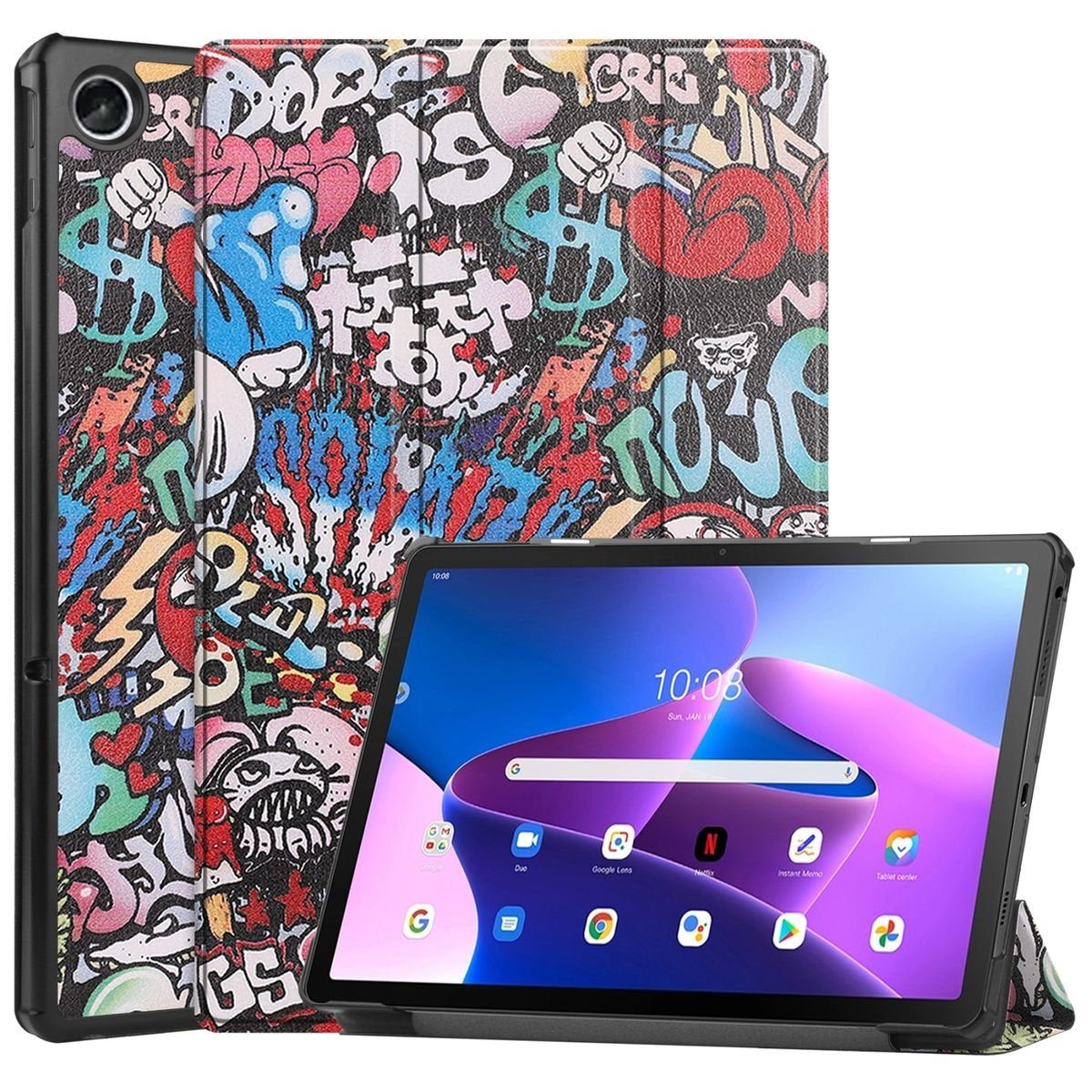Wigento Tablet Hülle Für Lenovo M10 Plus 3 Gen 2022 3folt Wake Up