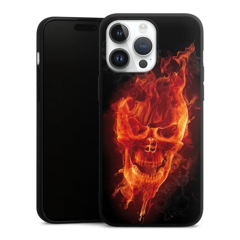 Deindesign Handyhülle Totenkopf Feuer Schädel Burning Skull Apple