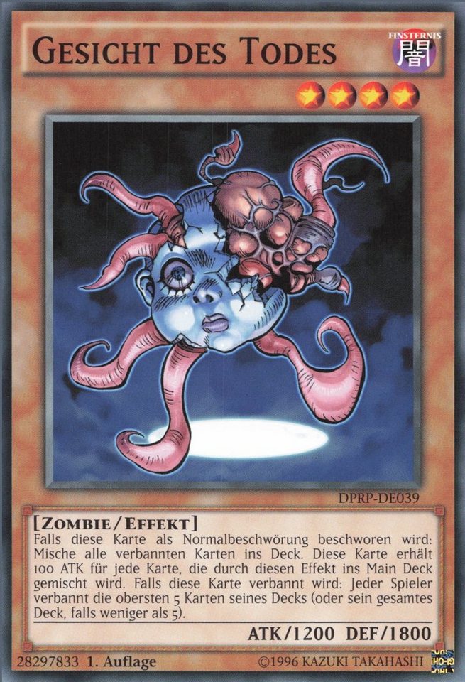 Recollectibles Sammelkarte Yugioh Karte Gesicht Des Todes Deutsch Yu