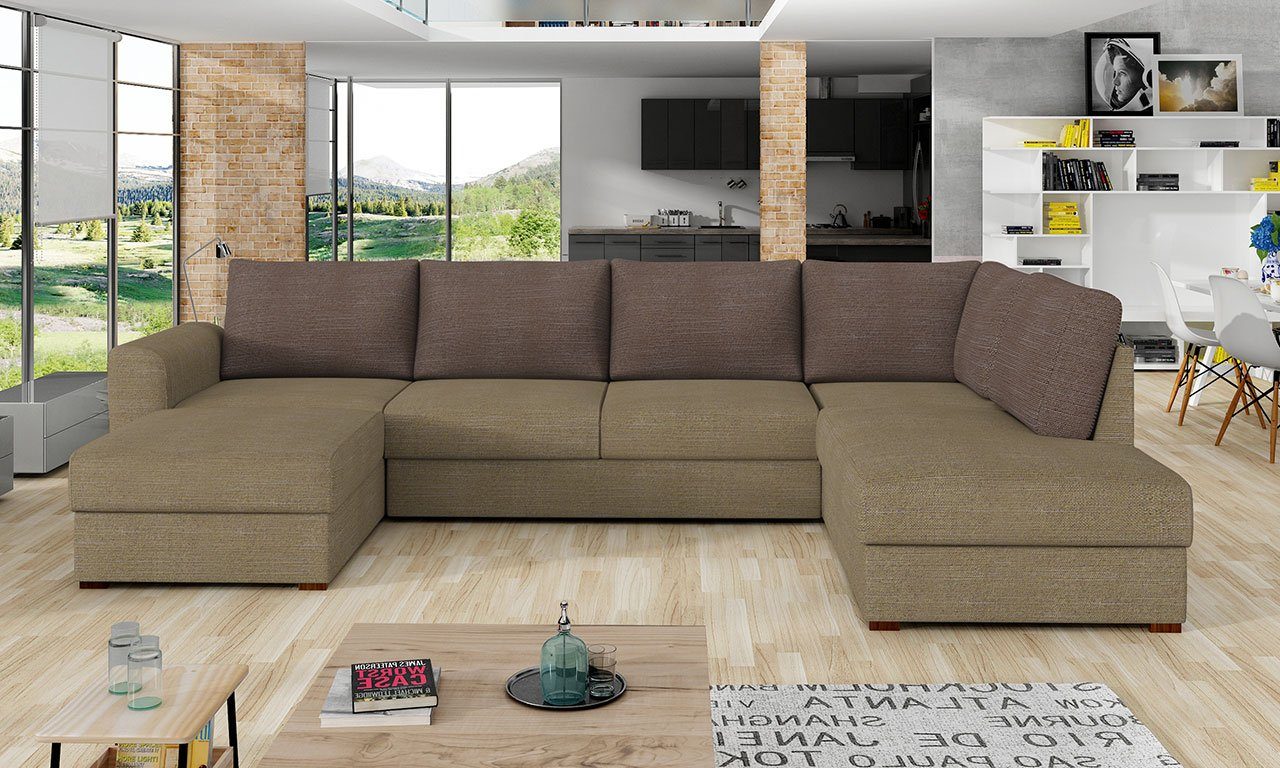 MIRJAN24 Wohnlandschaft Wilma Premium, mit zwei Bettkasten und Schlaffunktion, Couchgarnitur ...