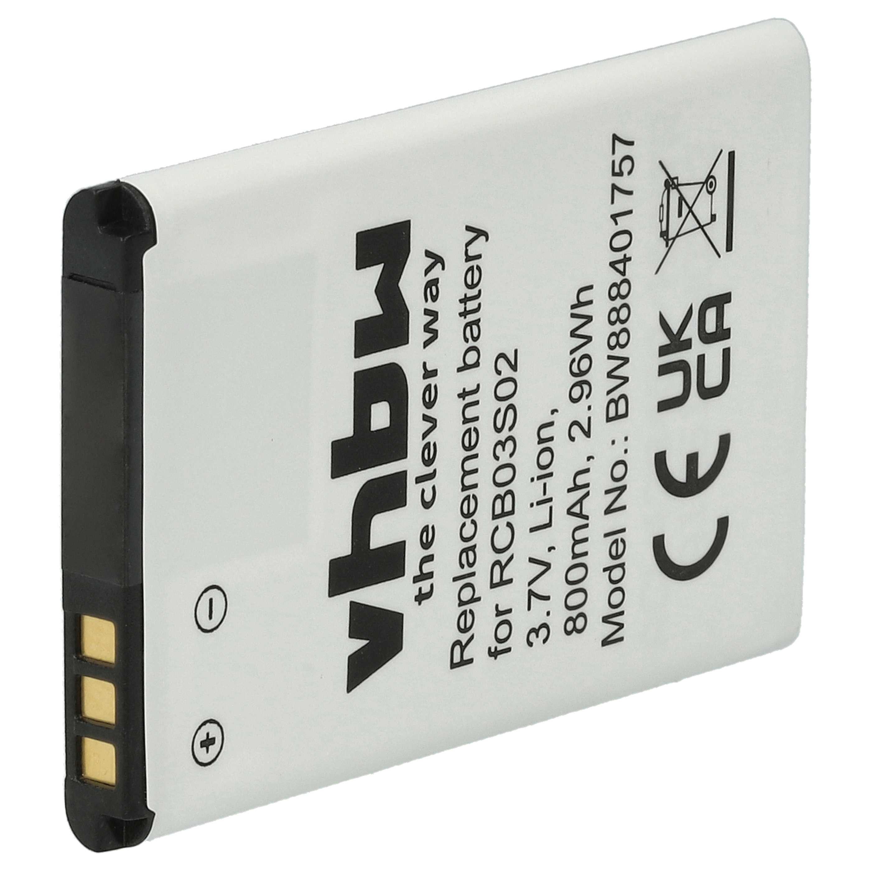 vhbw Ersatz für Swisstone RCB03S02 für Klapphandy / Mobilfunk (800 mAh, 3,7 Smartphone-Akku Li ...