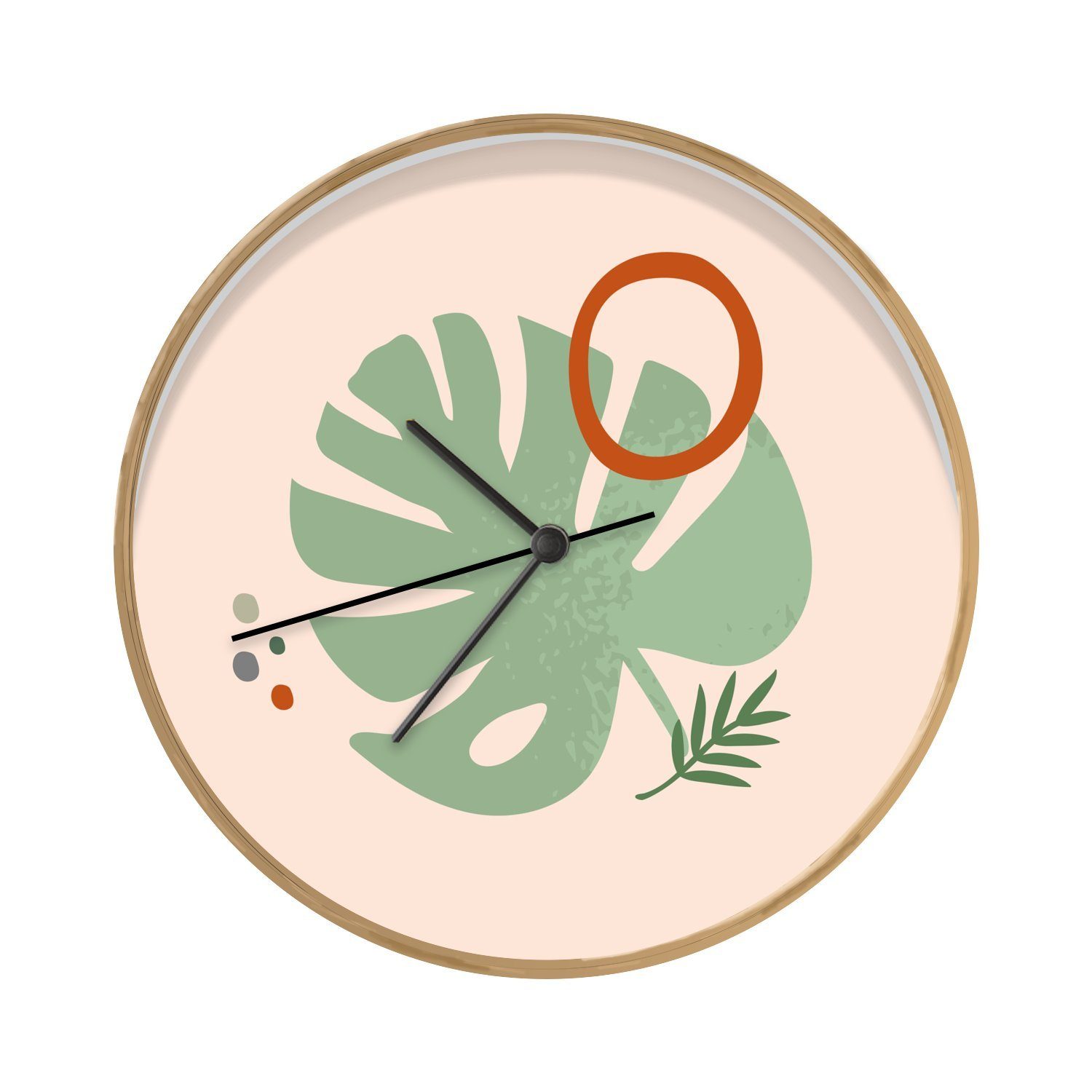 Muchowow Wanduhr Blätter Sommer Minimalismus Uhrwerk Wohnzimmer