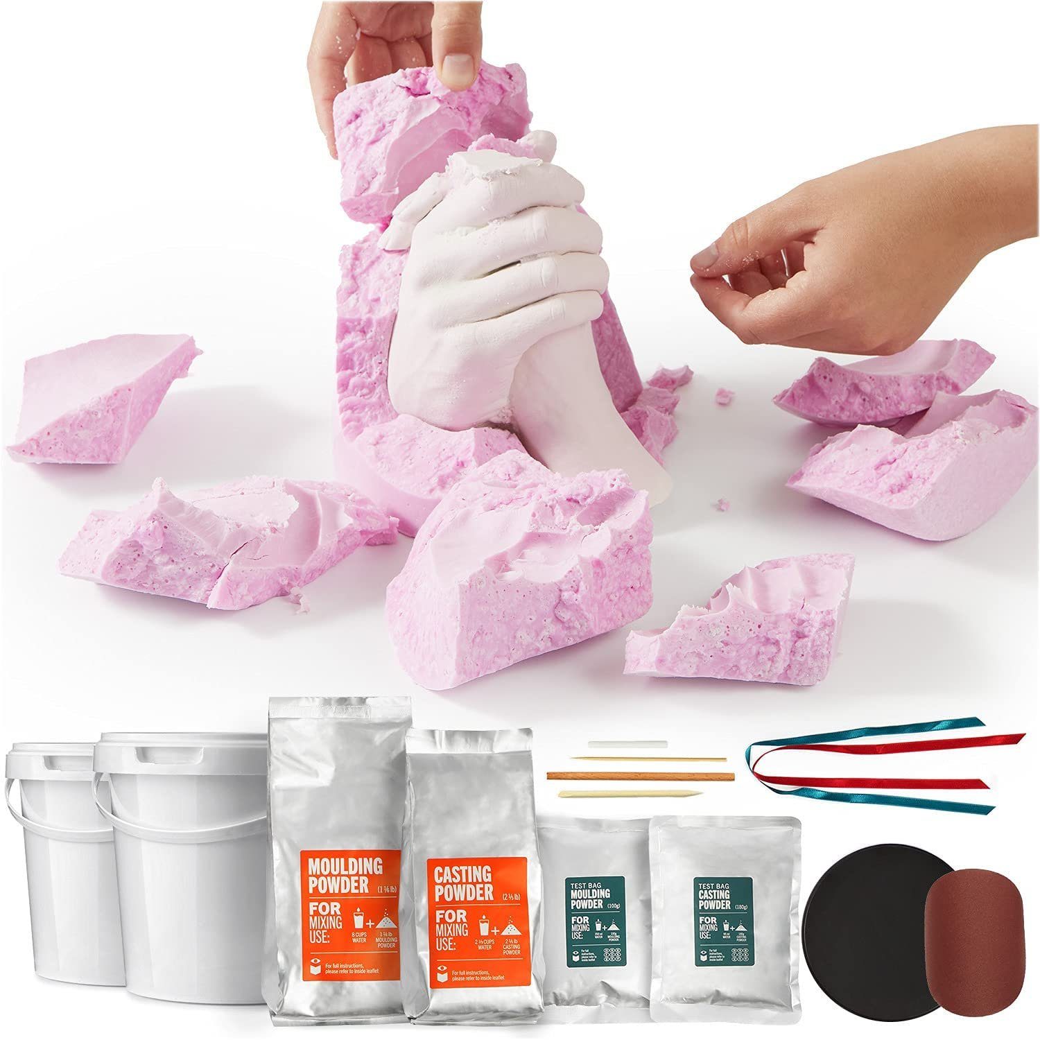 Homebuddy Modelliermasse 3d Gips Hand Abformset Gibsabdruckset Hände