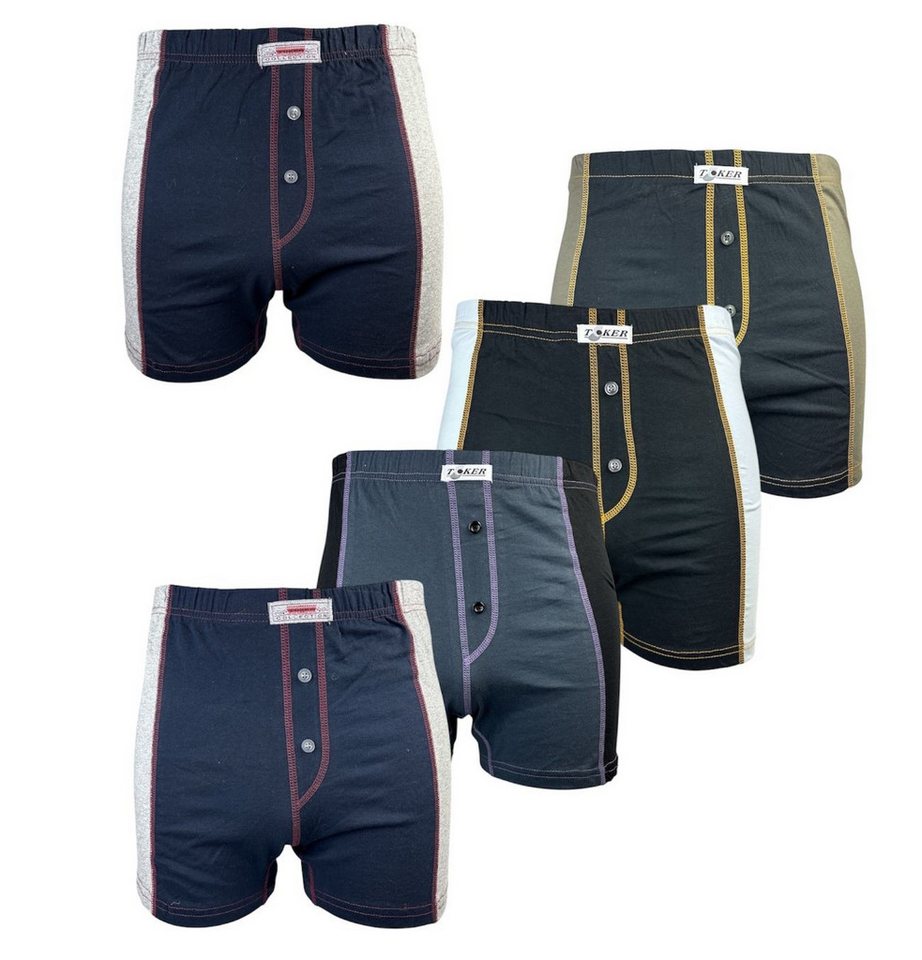 Toker Collection® Boxershorts Short´s Mit Knopfleiste Und Eingriff 100