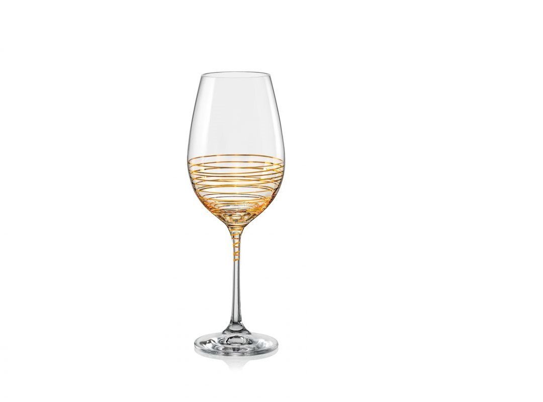 Crystalex Weinglas Spiral Gold Weingläser 350 Ml 2er Set Kristallglas