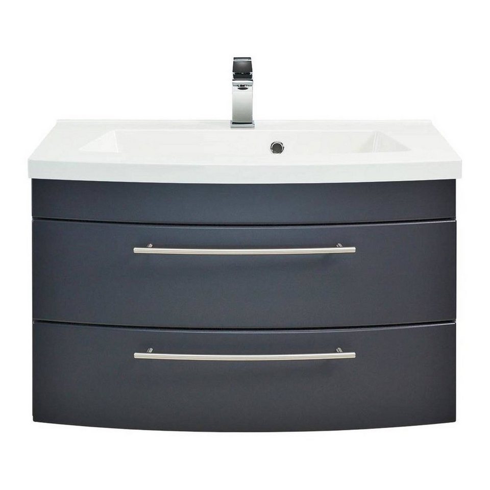 Lomadox Waschtisch Set Luino 02 Spar Set 80cm Anthrazit