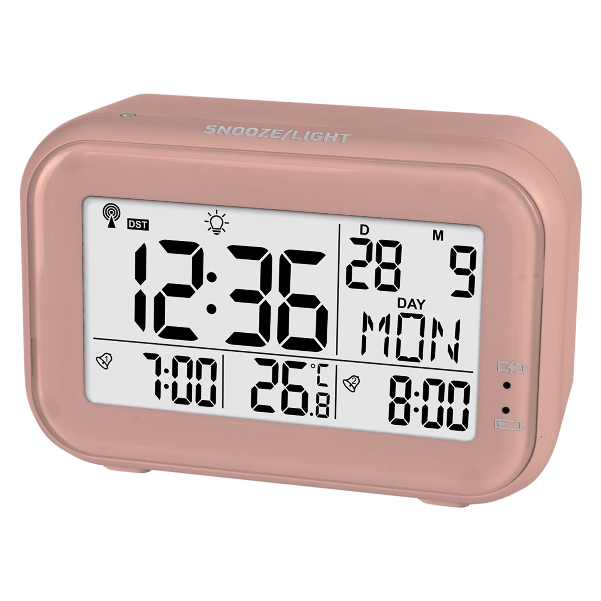 Funkwecker Digitaler Funk-Wecker mit Temperatur, Datum und Wo