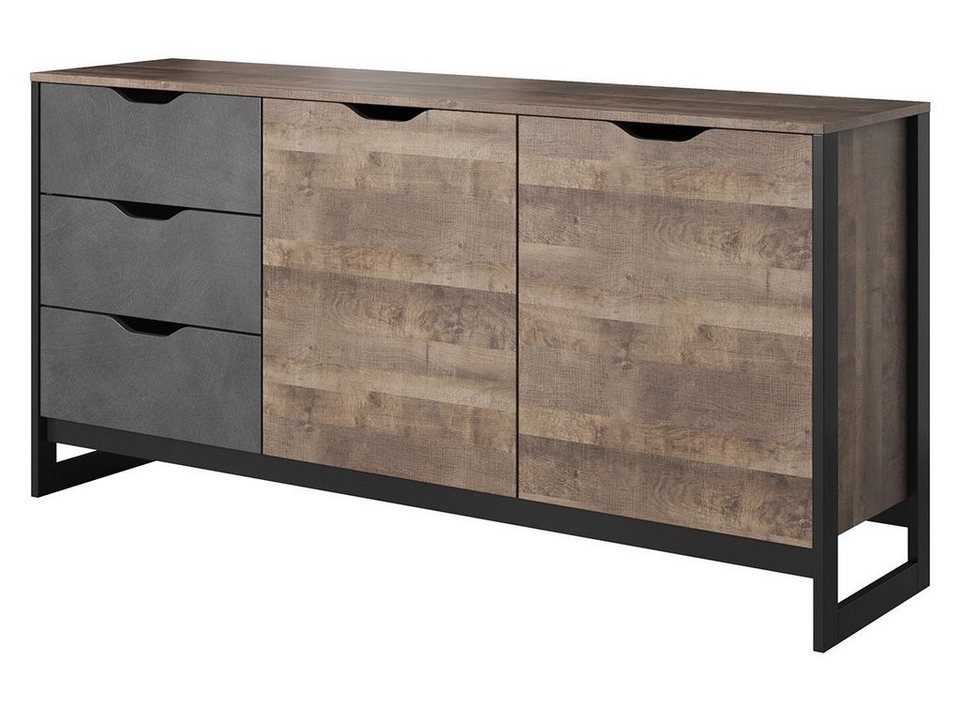 Mirjan24 Kommode 160 Arden D Mit 2 Drehtüren Und 3 Schubladen