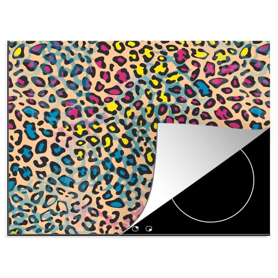 Muchowow Herdblende Abdeckplatte Pantherdruck Muster Farben Vinyl