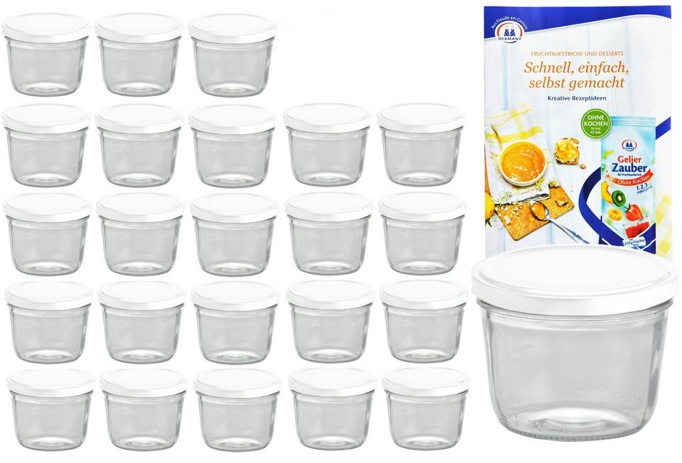 Mambocat Einmachglas 24er Set Sturzglas 230 Ml To 82 Weißer Deckel Glas