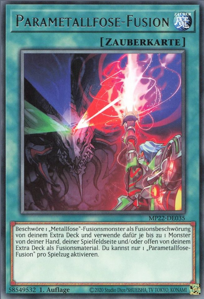 Recollectibles Sammelkarte Yugioh Karte Parametallfose Fusion Deutsch
