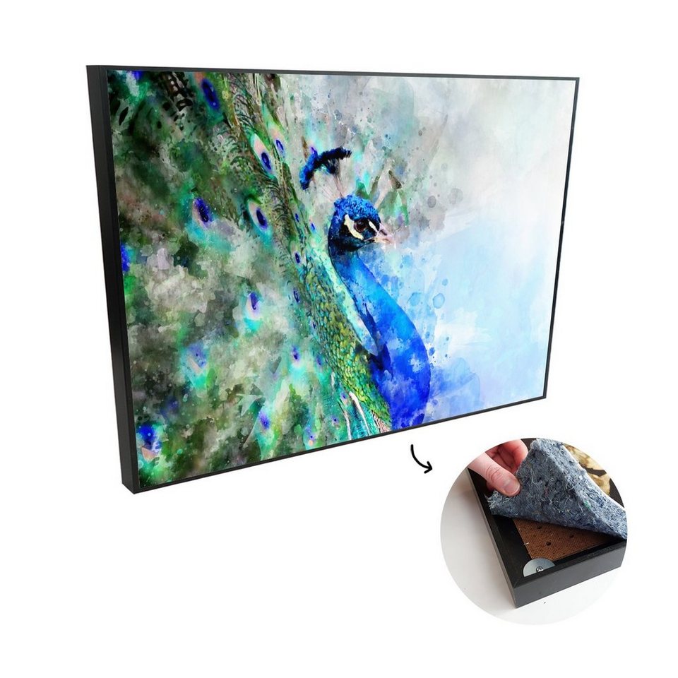Muchowow Akustikplatte Aquarell Pfau Blau 1 St Malerei Gegen