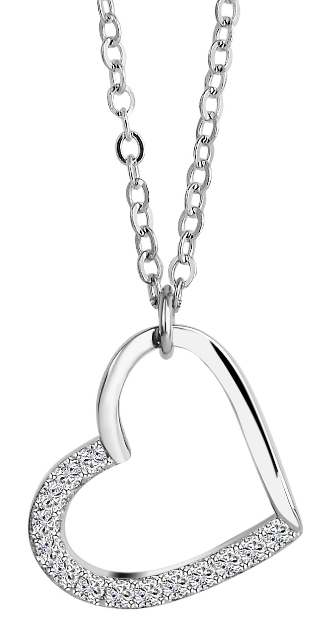 ᐅ AKZENT Kette mit Anhänger Carla Halskette mit Anhänger aus 925/- Echt Silber Herz mit Zirkonia ...