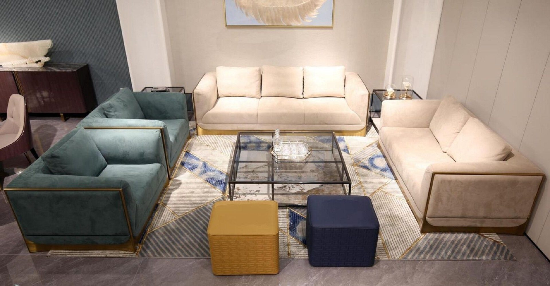 JVmoebel Wohnzimmer-Set Wohnzimmer Sofagarnitur 3+3 Sitzer Modern Set Design Sofa Couch Möbel ...