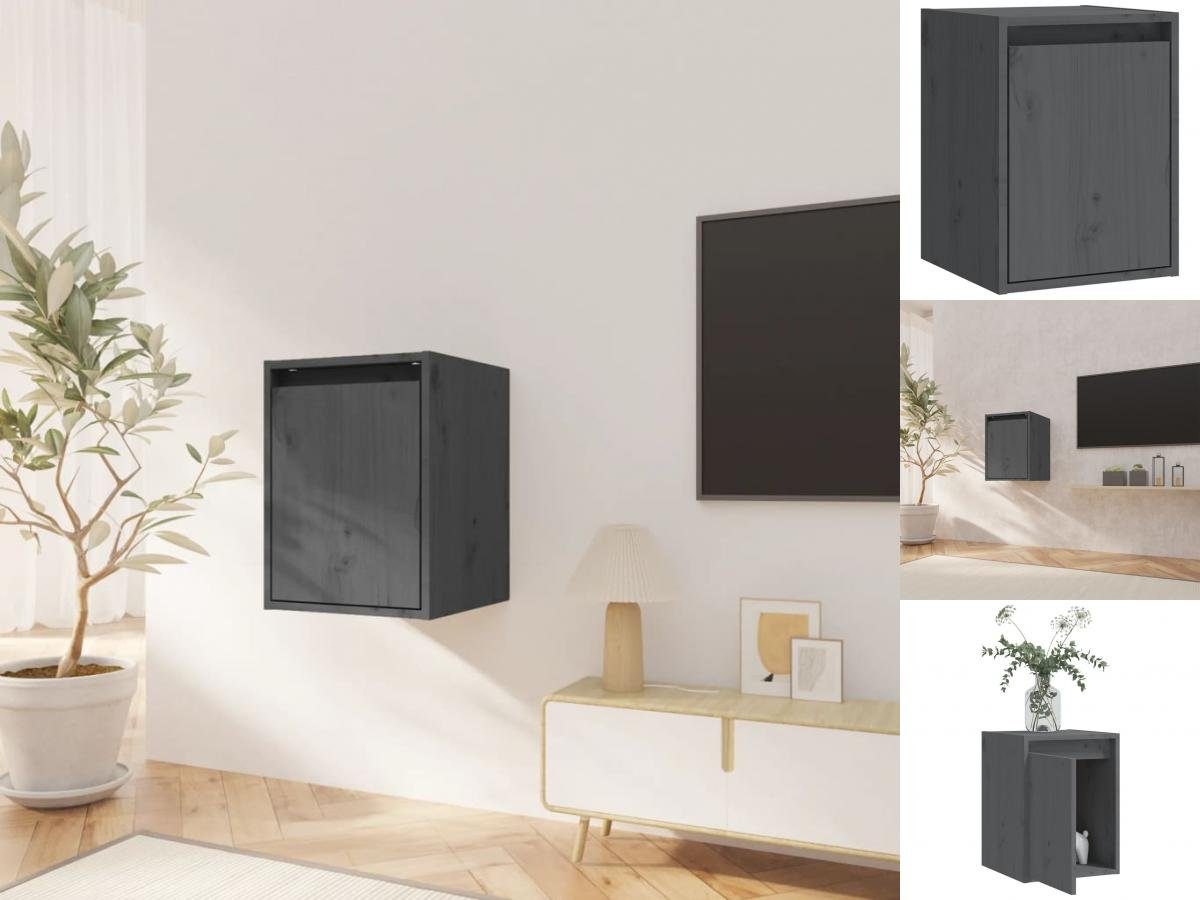 Vidaxl Regal Wandschrank Grau 30x30x40 Cm Massivholz Kiefer Schränkchen