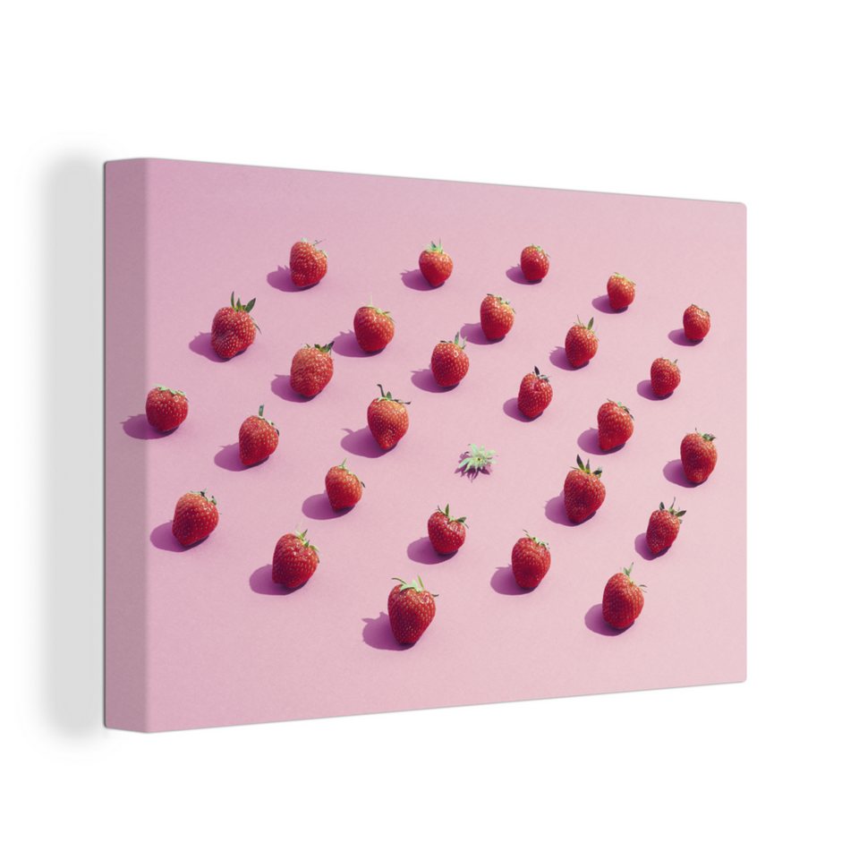 Onemillioncanvasses® Leinwandbild Erdbeere Rosa Obst 1 St