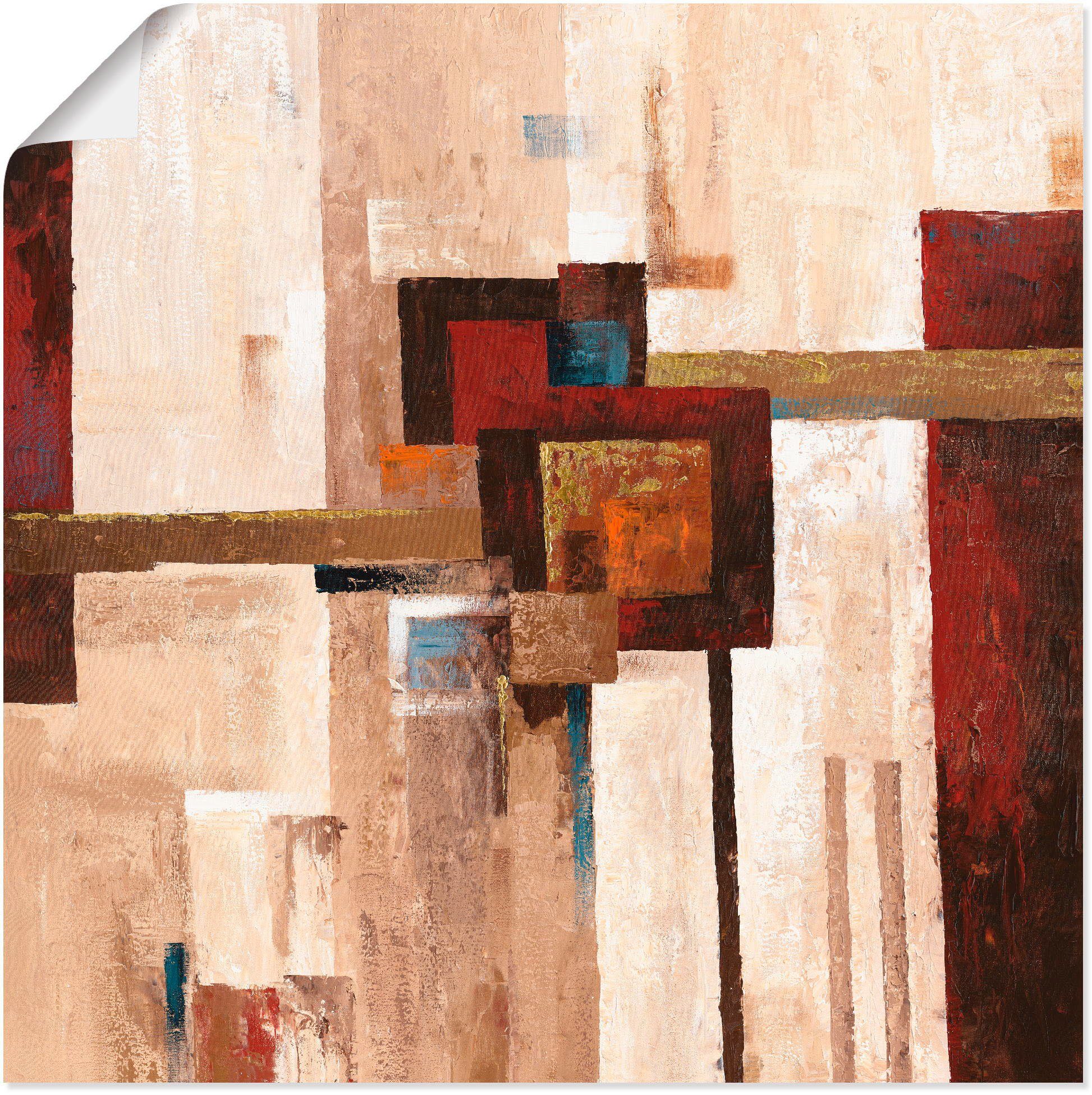 Artland Wandbild Rote Und Braune Vierecke Ii Muster 1 St Als