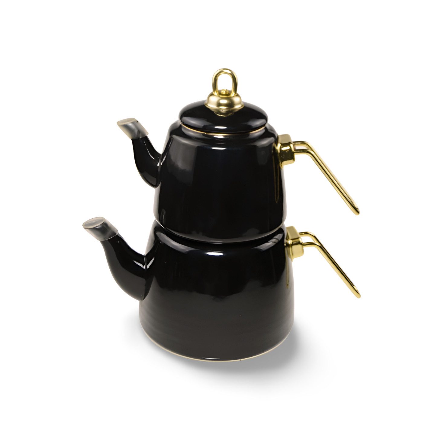 Kaya Home Teekanne, 2 l, (Set, Teekanne, 2x Deckel), Emaille, 4-teilig mit zwei Deckel