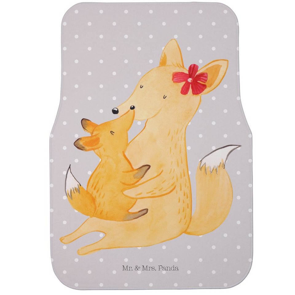 Fußmatte Fuchs Mama Grau Pastell Geschenk Familie Fahrer Mami