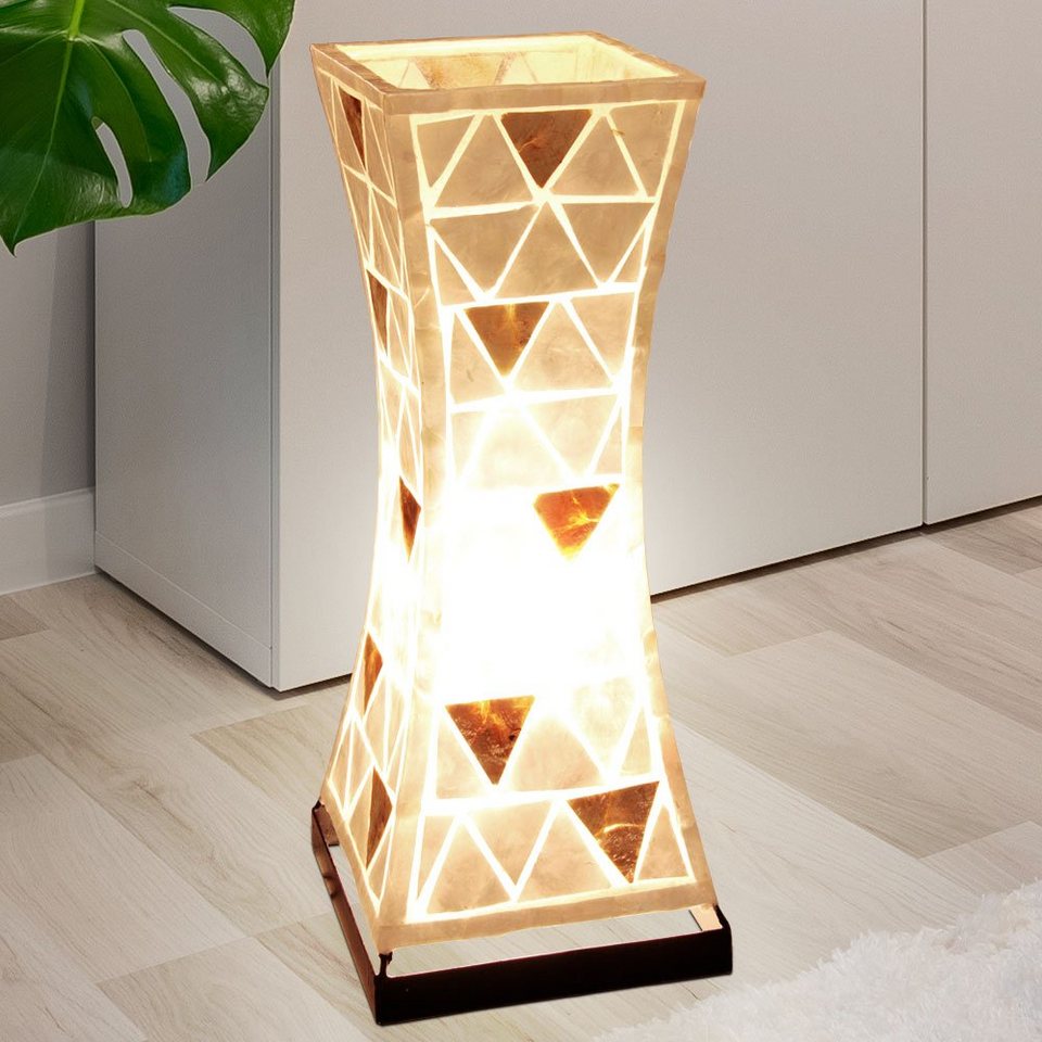 Etc Shop Tischleuchte Nacht Tisch Leuchte Muschel Natur Mosaik Design