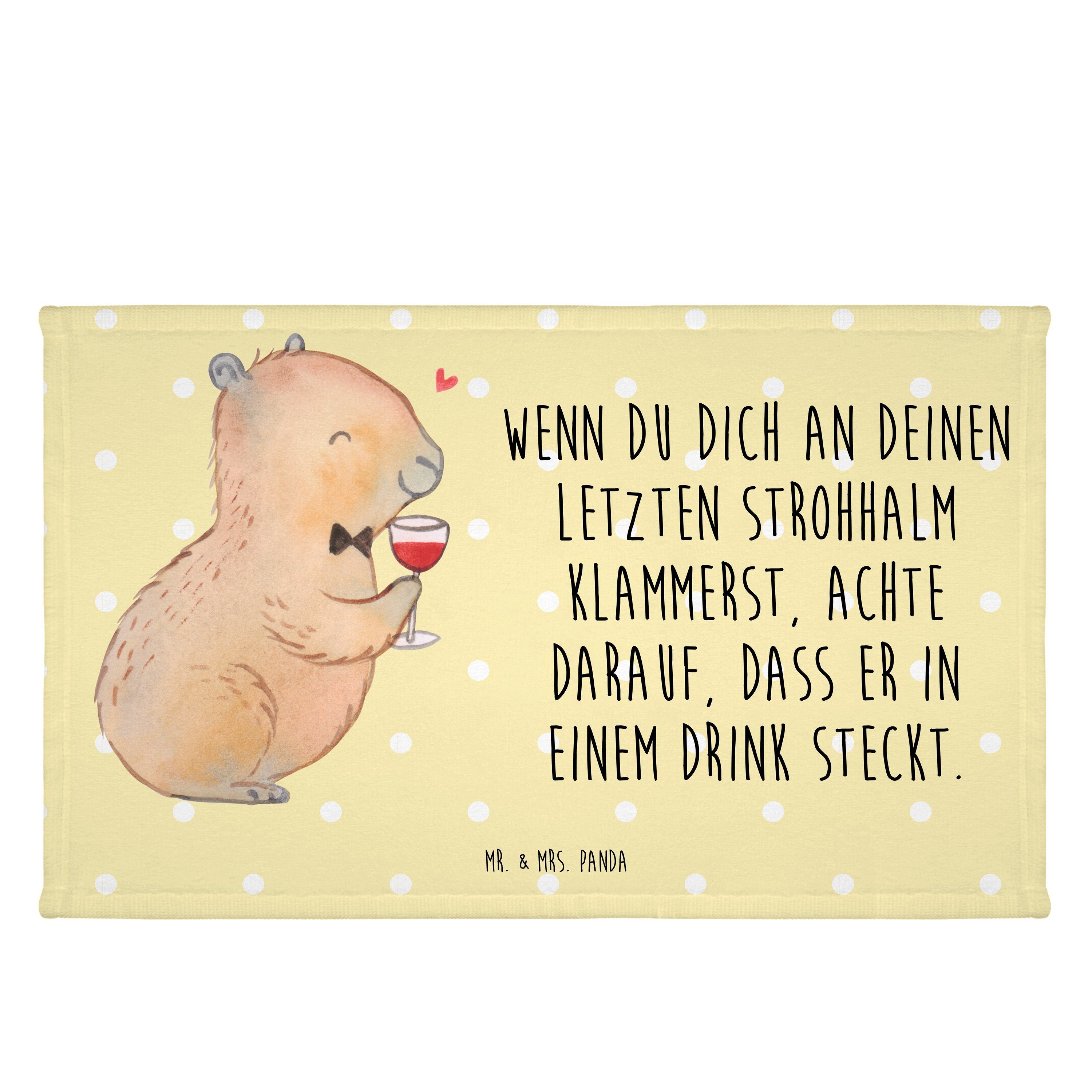 Mr And Mrs Panda Handtuch Capybara Wein Gelb Pastell Geschenk