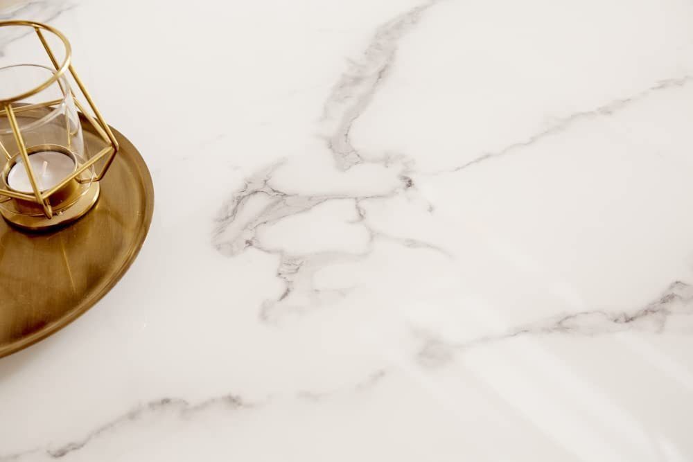 LebensWohnArt Couchtisch Design Couchtisch MARMO 90x60cm weiss gold ...