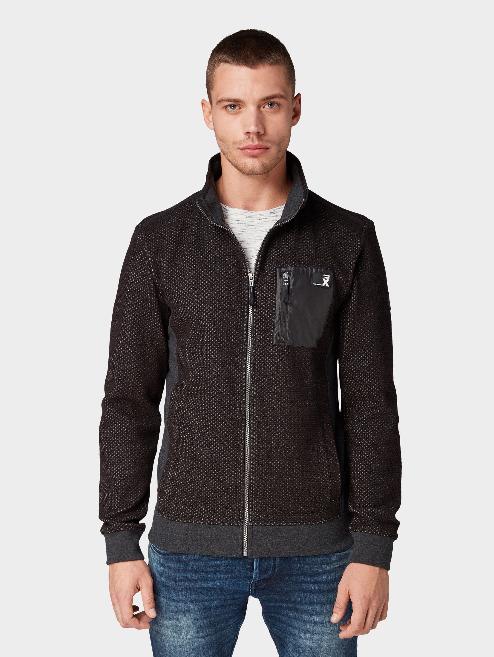 Tom Tailor Sweatjacke Strickjacke Mit Stehkragen