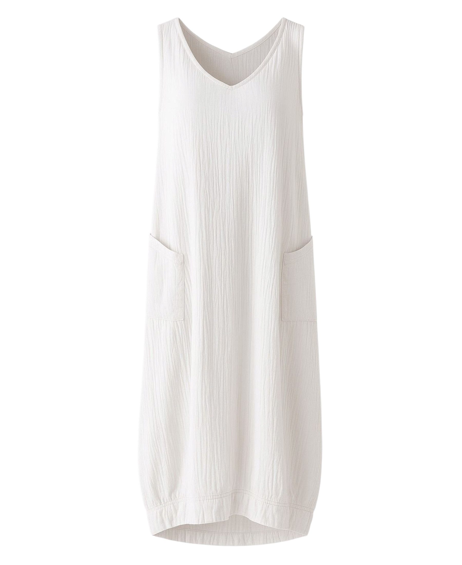 WENOR Sommerkleid Damen Musselin Strandkleid ärmellos 100 % Baumwolle ...