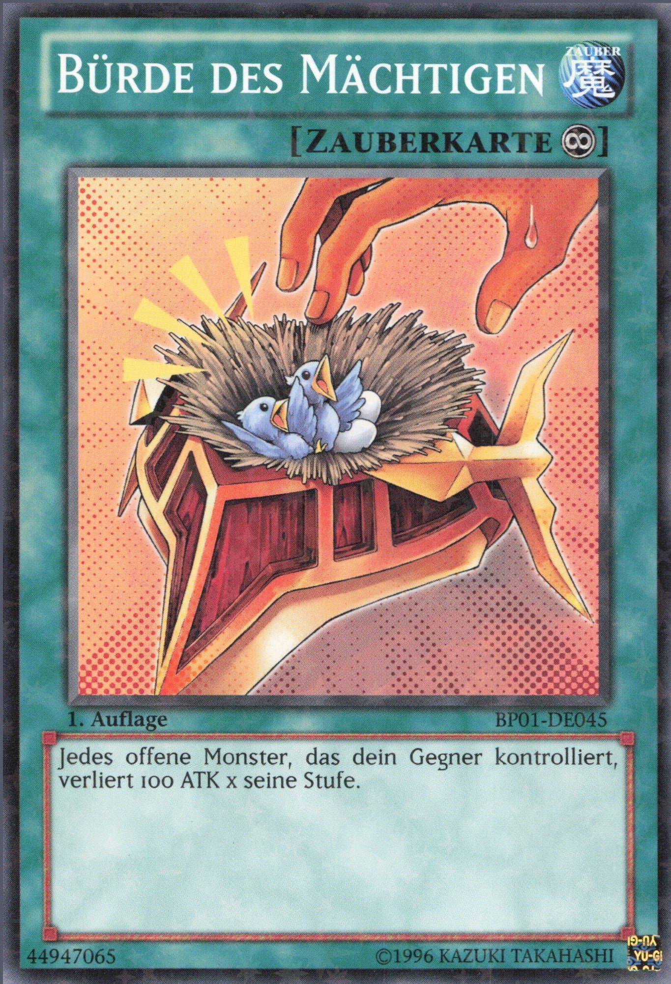 ReCollectibles Sammelkarte YuGiOh Karte Bürde des Mächtigen (V.2), Yu-Gi-Oh! Karte BP01-DE045 ...