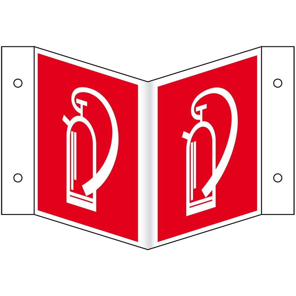 König Werbeanlagen Hinweisschild Brandschutz-Nasenschild Feuerlöscher, praxisbewährt, PVC, 200x200mm
