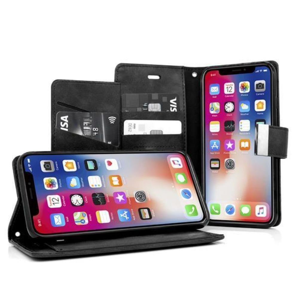 Mygadget Handyhülle Flip Case Klapphülle 5x Kartenfach And Standfunktion