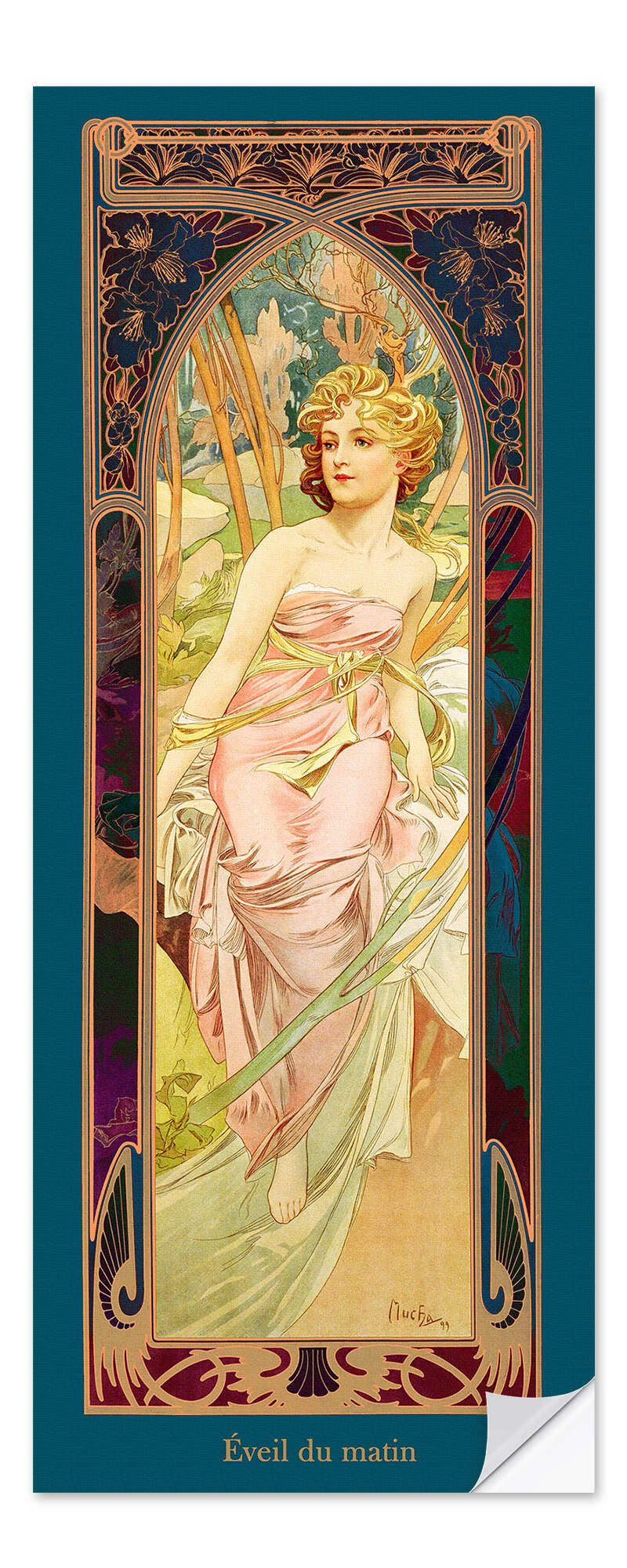 Posterlounge Poster Alfons Mucha, Die Vier Tageszeiten - Erwachen des Morgens (veil du matin ...