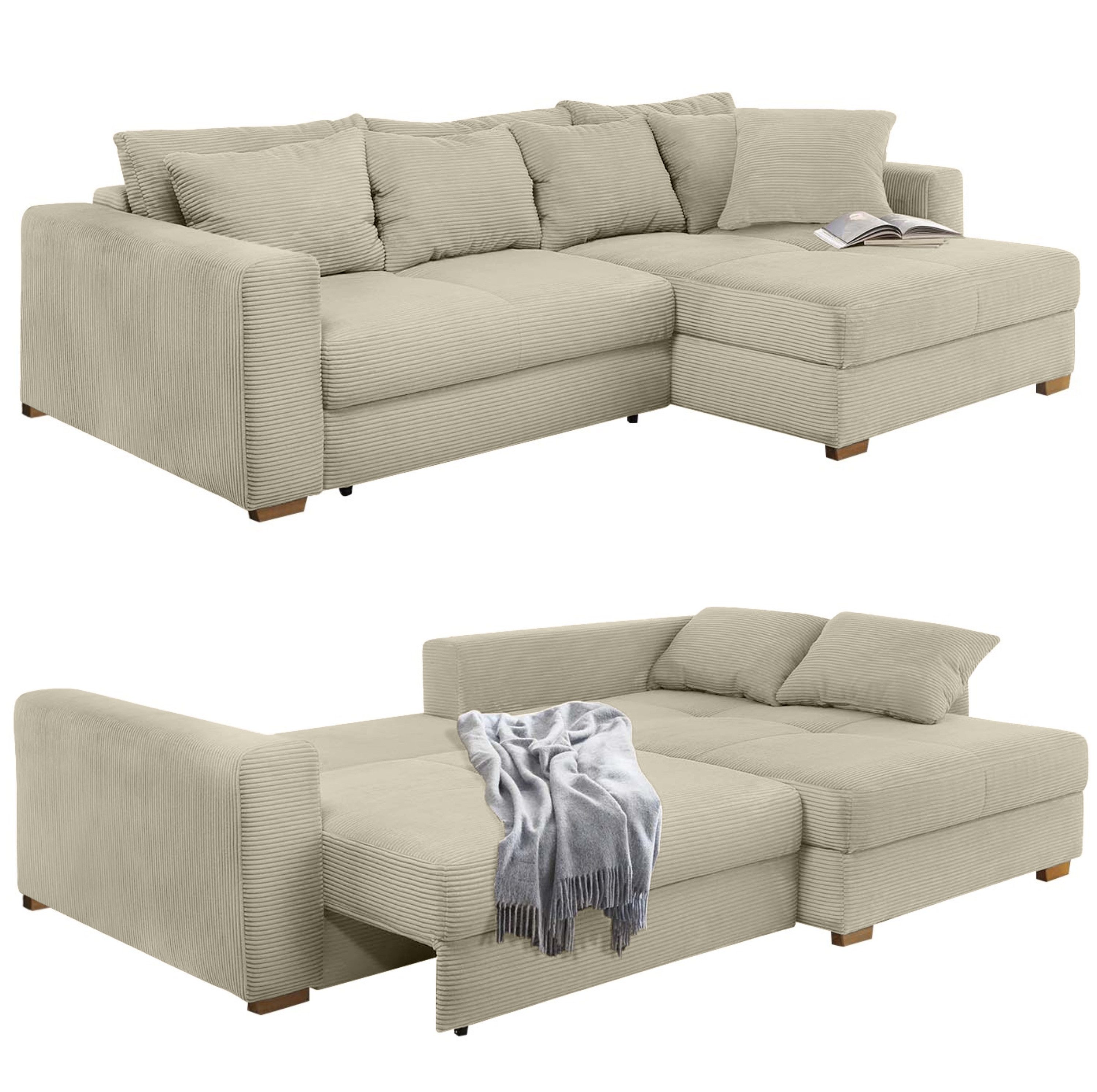 Luma Home Ecksofa 15154 Dauerschläfer Mit Bettkasten 288x186 Cm