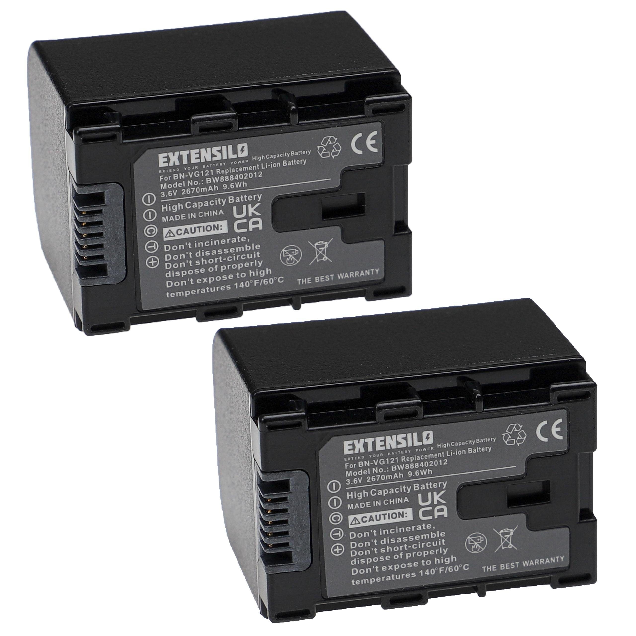 Extensilo kompatibel mit JVC GZ-MG980-R, GZ-MS110BEK, GZ-MS110BEU, GZ-MG980-S, Kamera-Akku Li ...