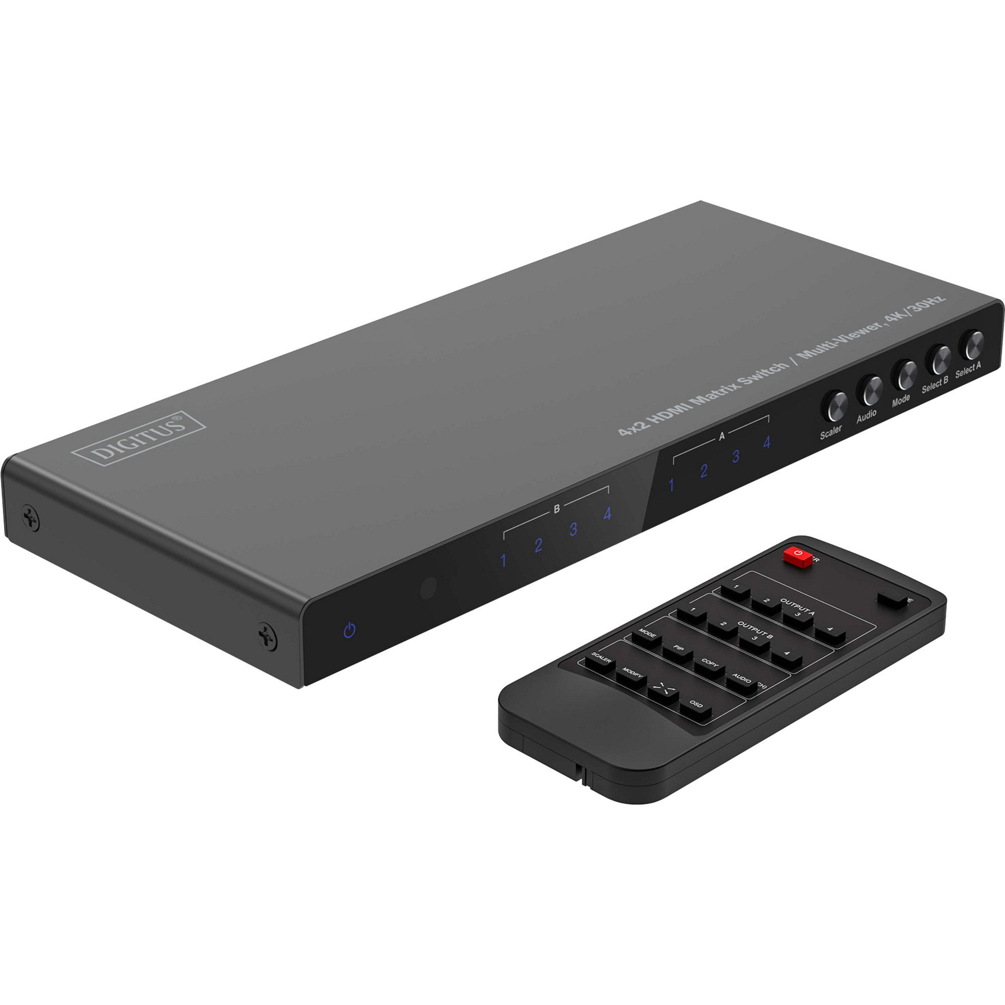 Digitus Digitus HDMI Matrix Switch / Multi-Viewer 4x2, Netzwerk-Switch