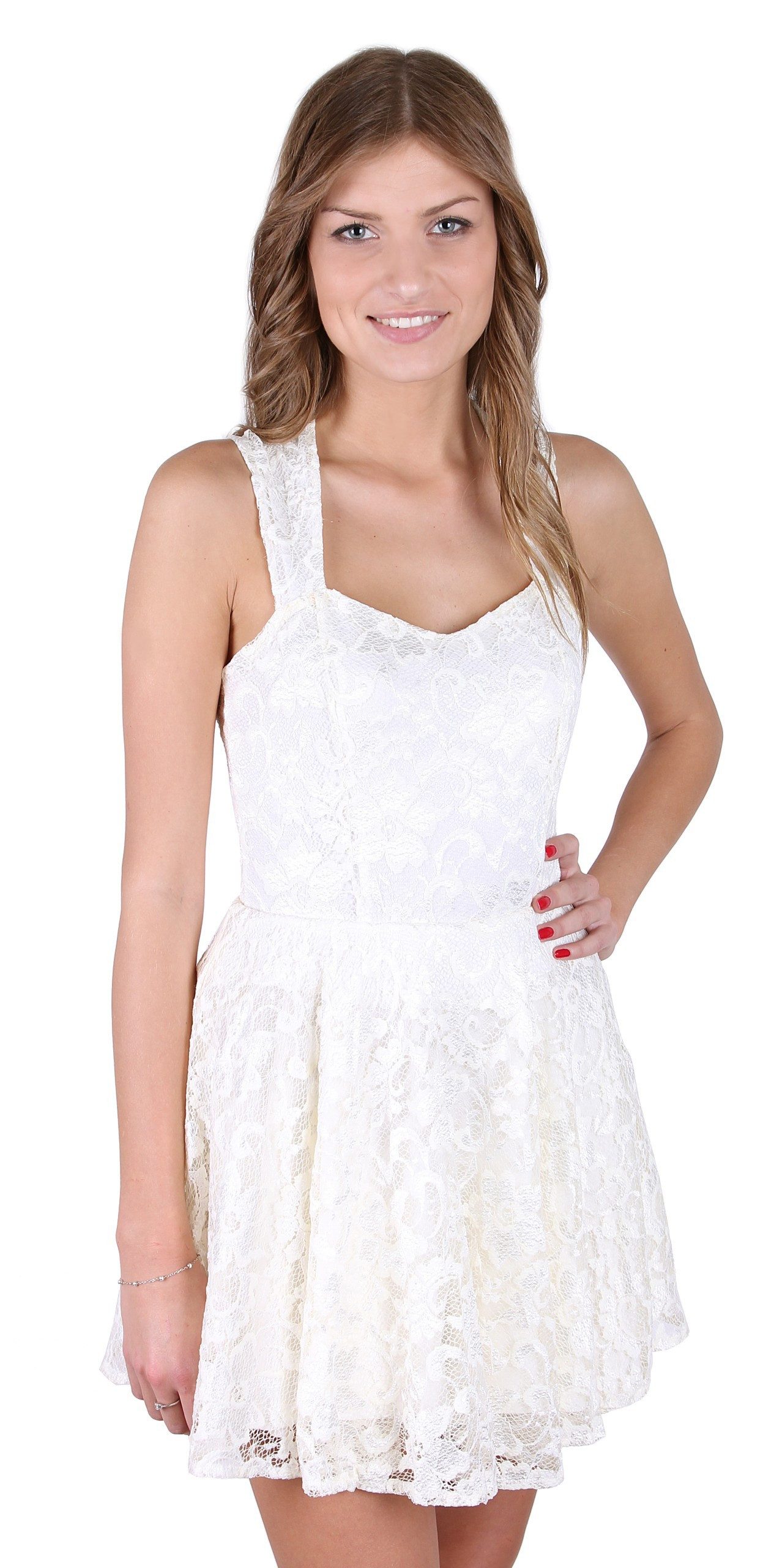 Sarciaeu Minikleid Cremefarbenes Minikleid Aus Spitze John Zack M