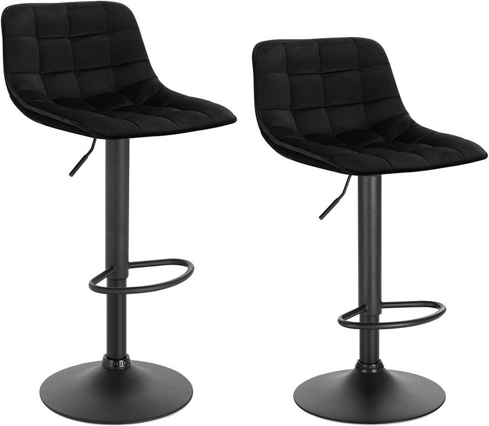 Woltu Barhocker 2 St Höhenverstellbar And 360° Drehbar Samt Und Metall