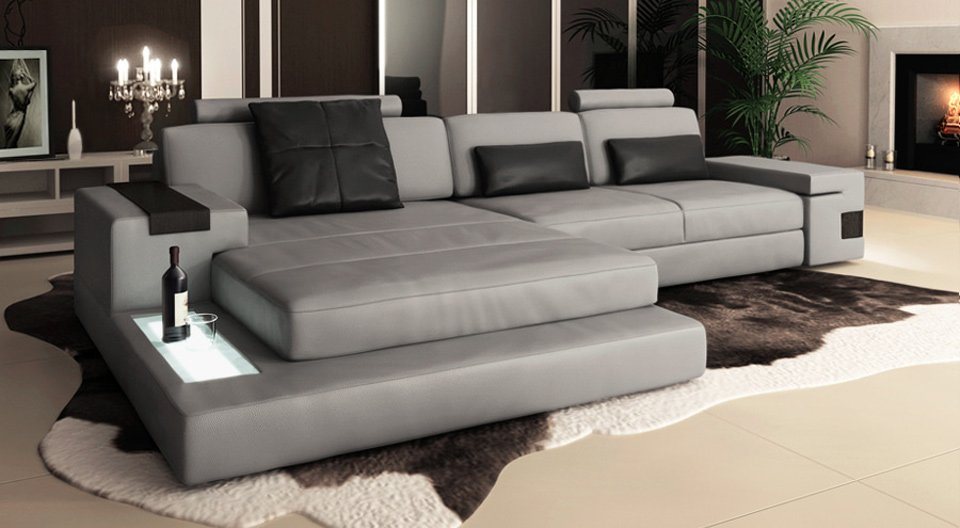 Bullhoff Ecksofa Wohnlandschaft Leder Ecksofa Designsofa Eckcouch L