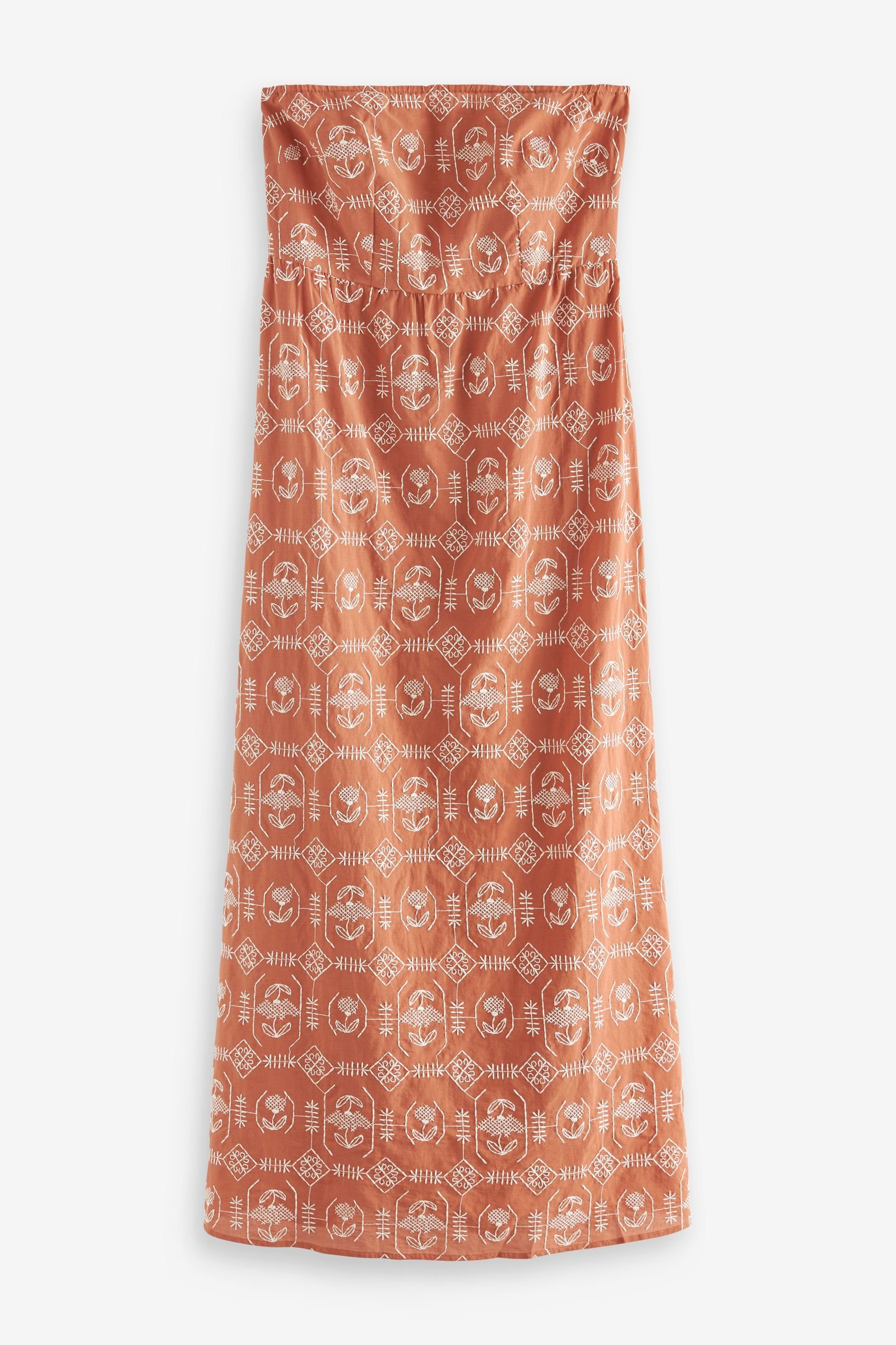 Next Sommerkleid Sommerliche Bandeau Maxikleid Mit Stickerei 1 Tlg